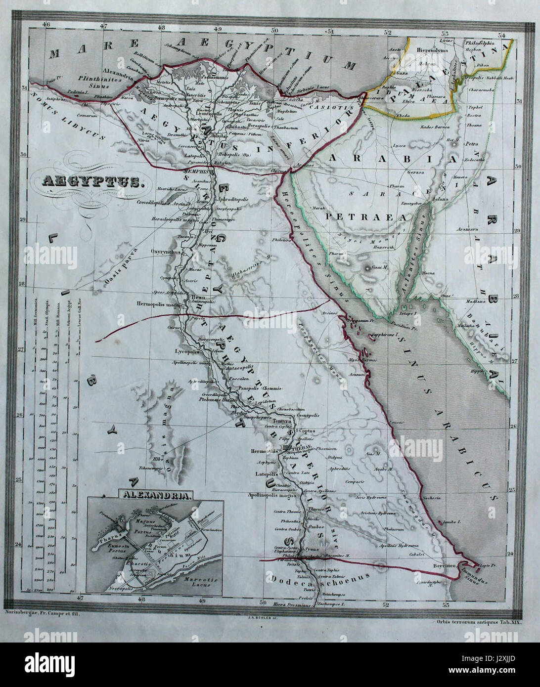 Egypt map 1861 hi-res stock photography and images - Alamy