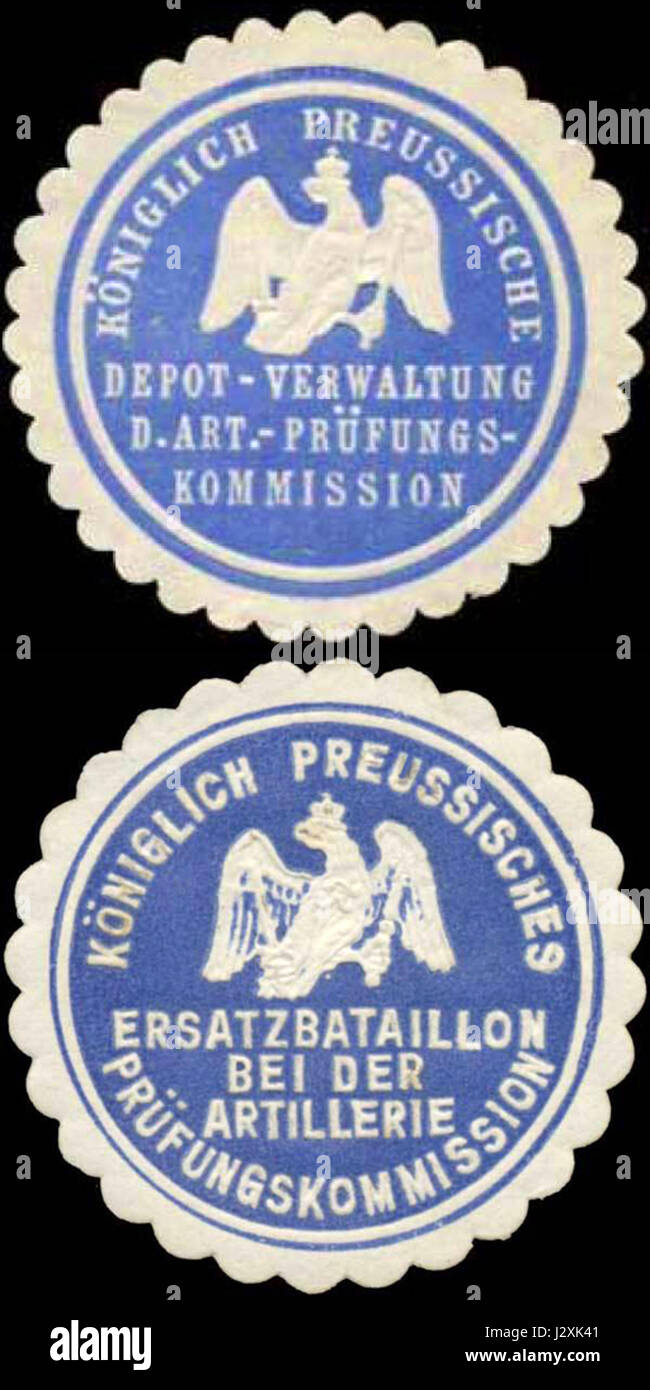 Artilleriepruefungskommission Siegelmarken refers to artillery testing ...