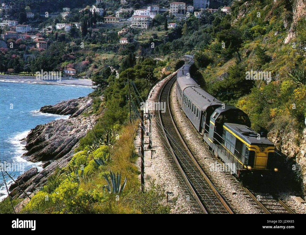 The BB66000 is a French diesel-electric locomotive seen in Roquebrune ...