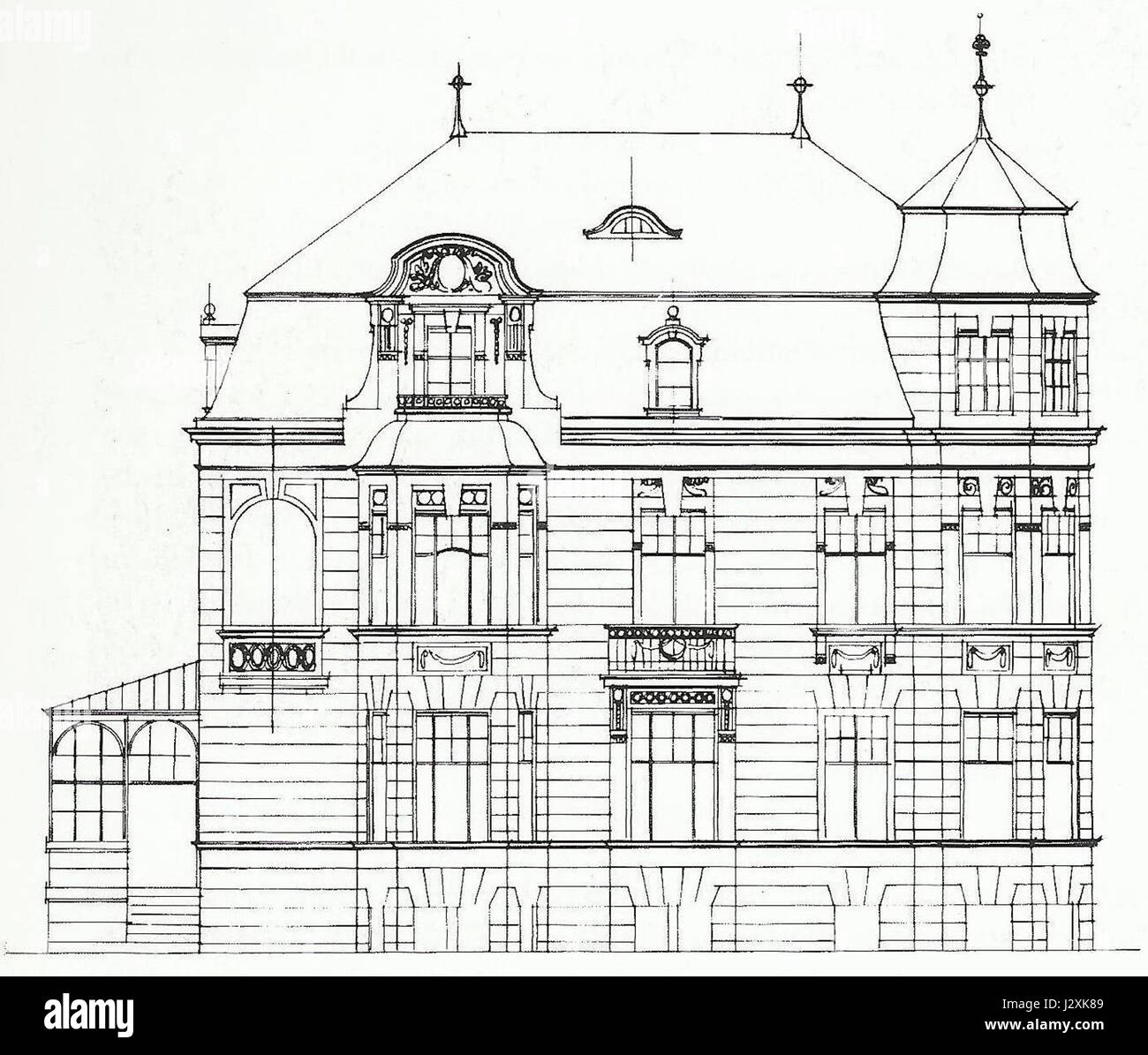 The 'Villa Eschbaum Aufriss' is a historic architectural drawing from ...