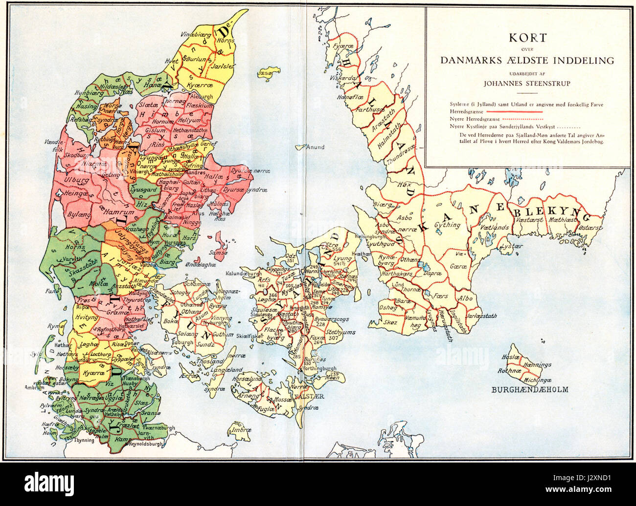 Administrative division of denmark in medieval times Stock Photo - Alamy