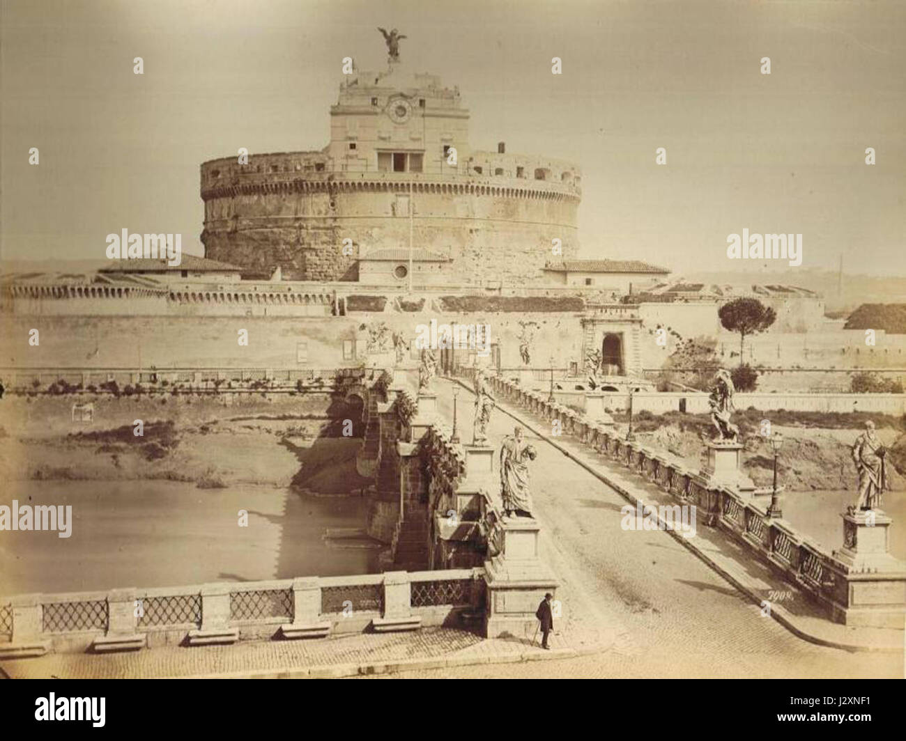 A photograph by Alinari showing the Castle of Sant'Angelo and its ...