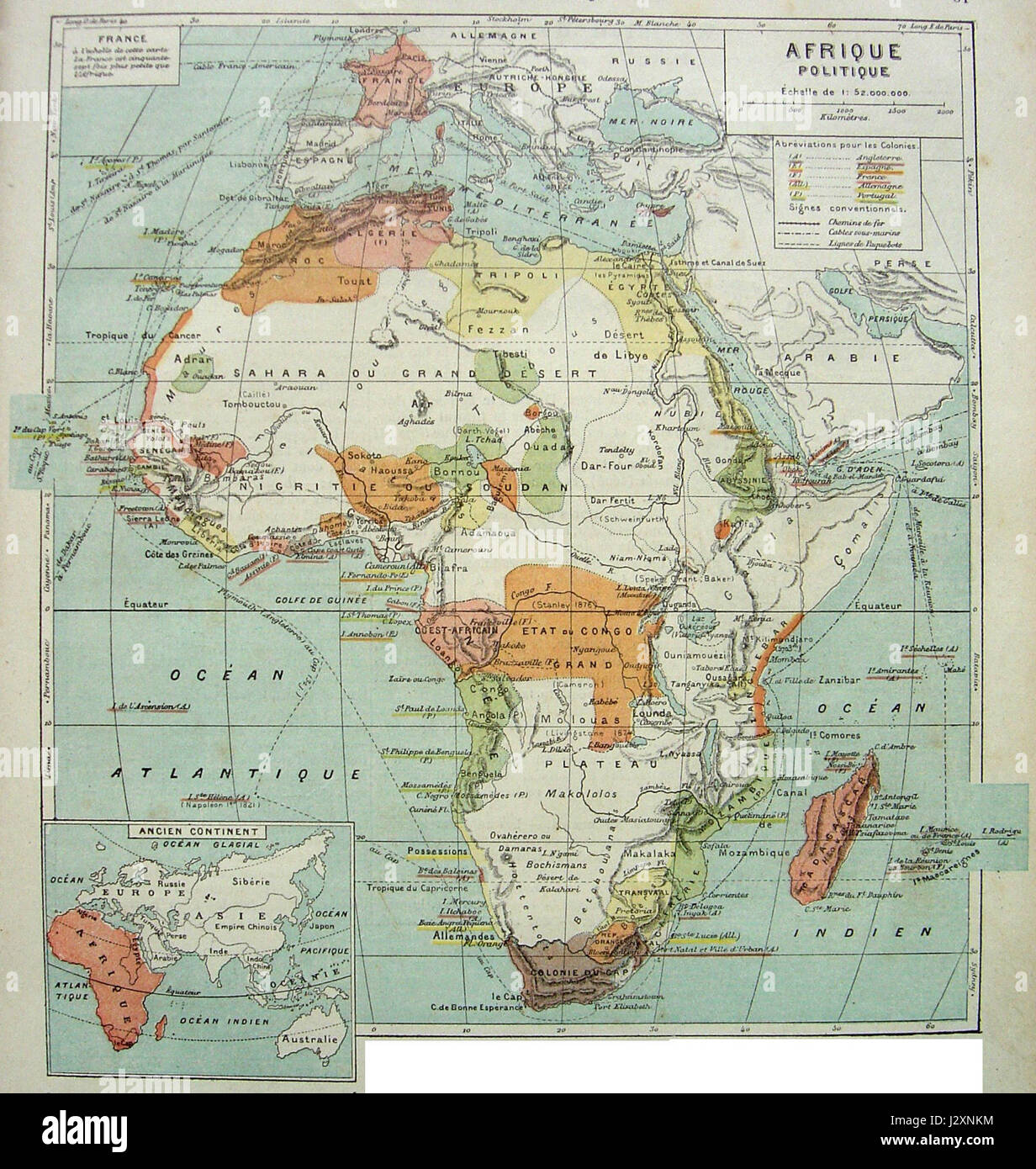 Afrique map hi-res stock photography and images - Alamy