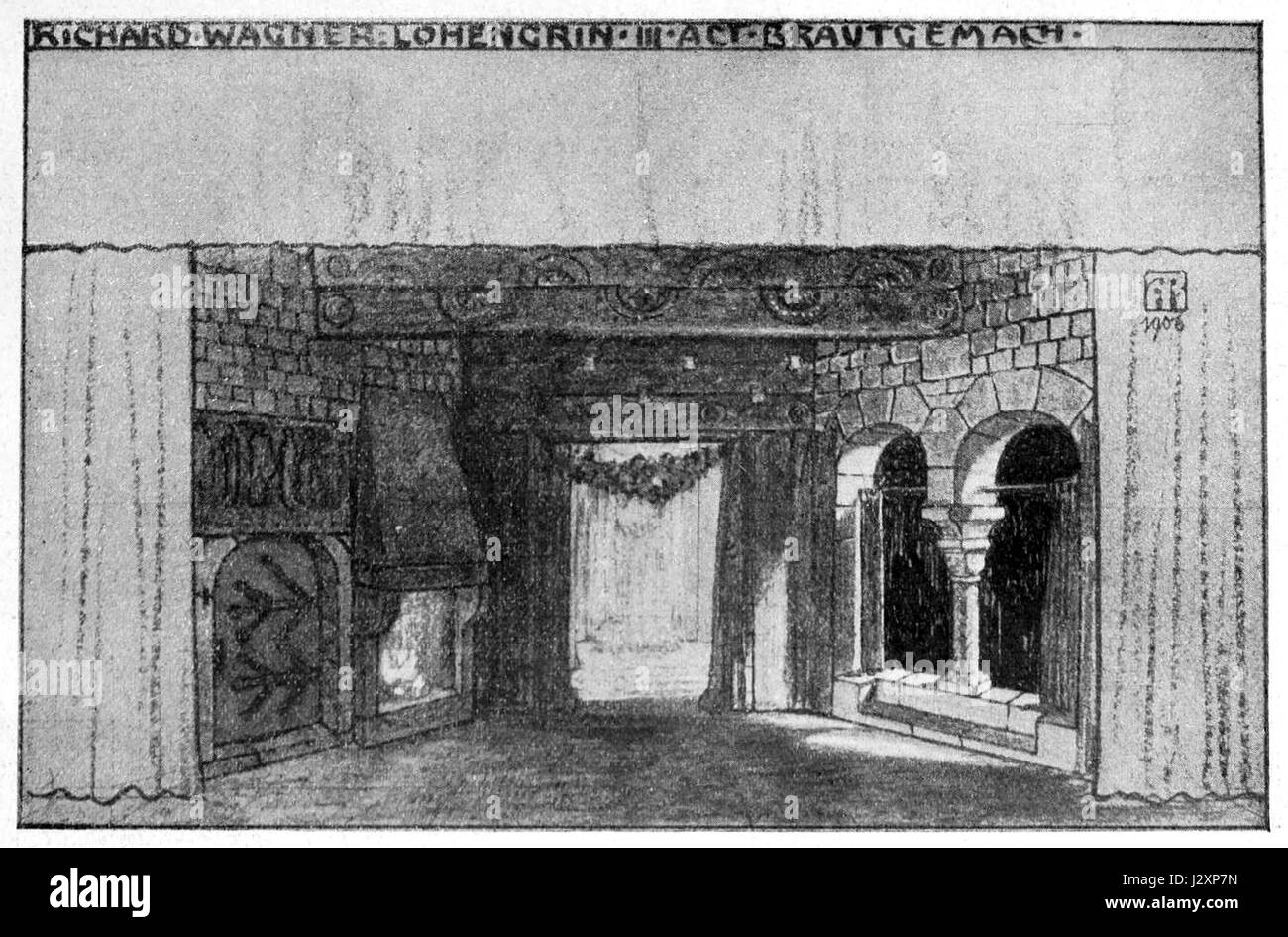 A scene from the third act of 'Lohengrin,' a famous opera by Richard ...