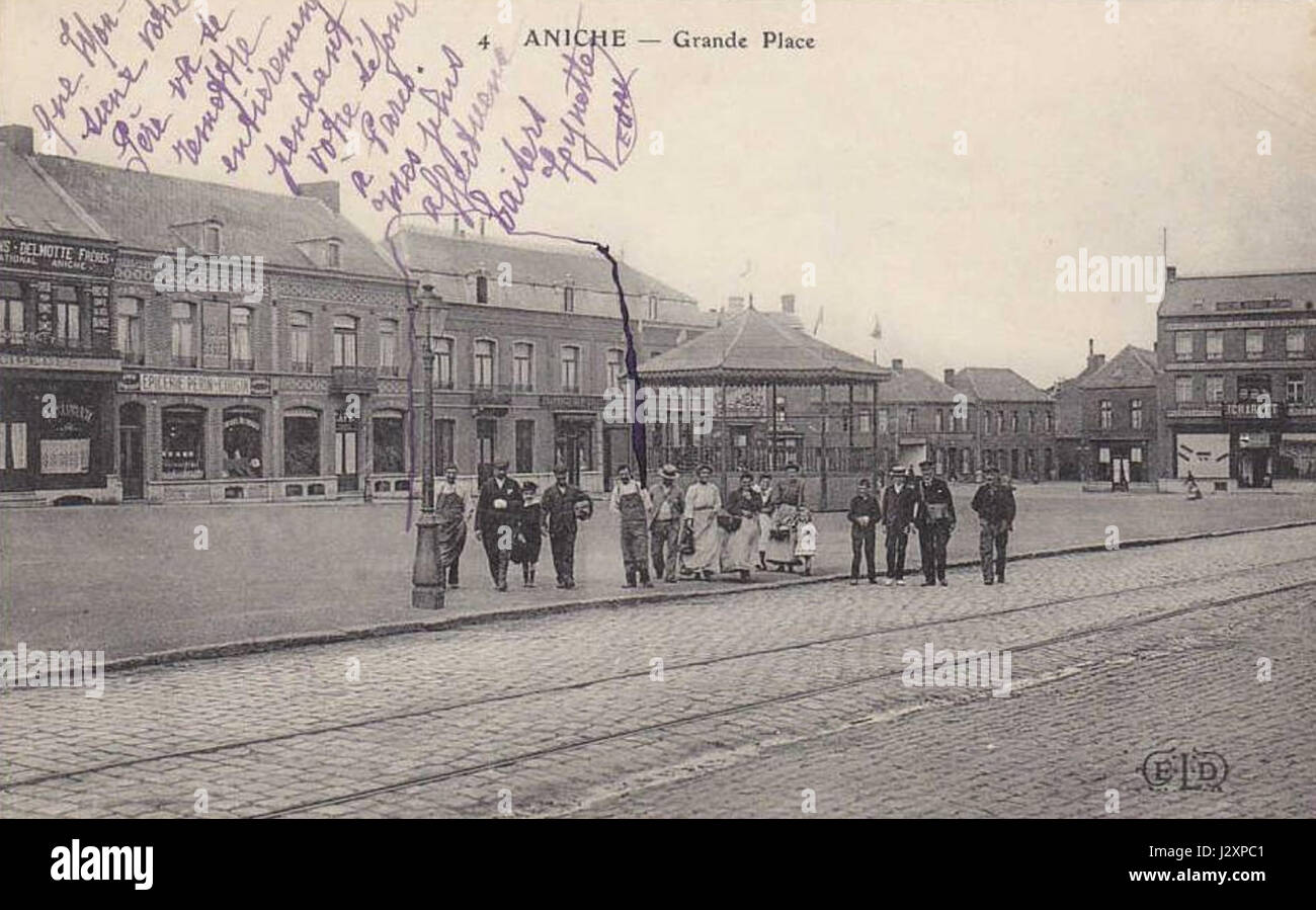 This image likely refers to the Grande Place in Aniche, a commune in ...