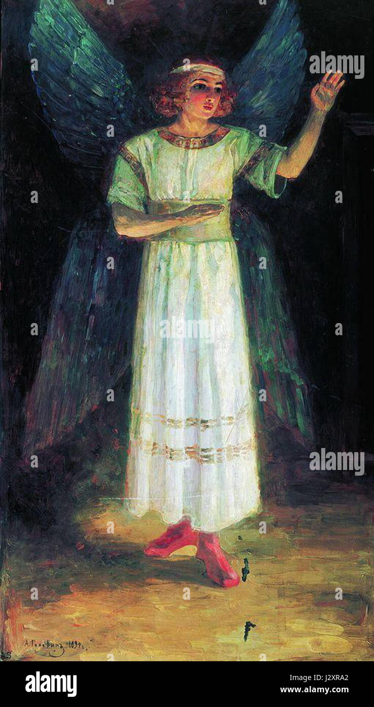 The painting 'Annunciation (Gabriel)' by A. Golovin, created in 1894 ...