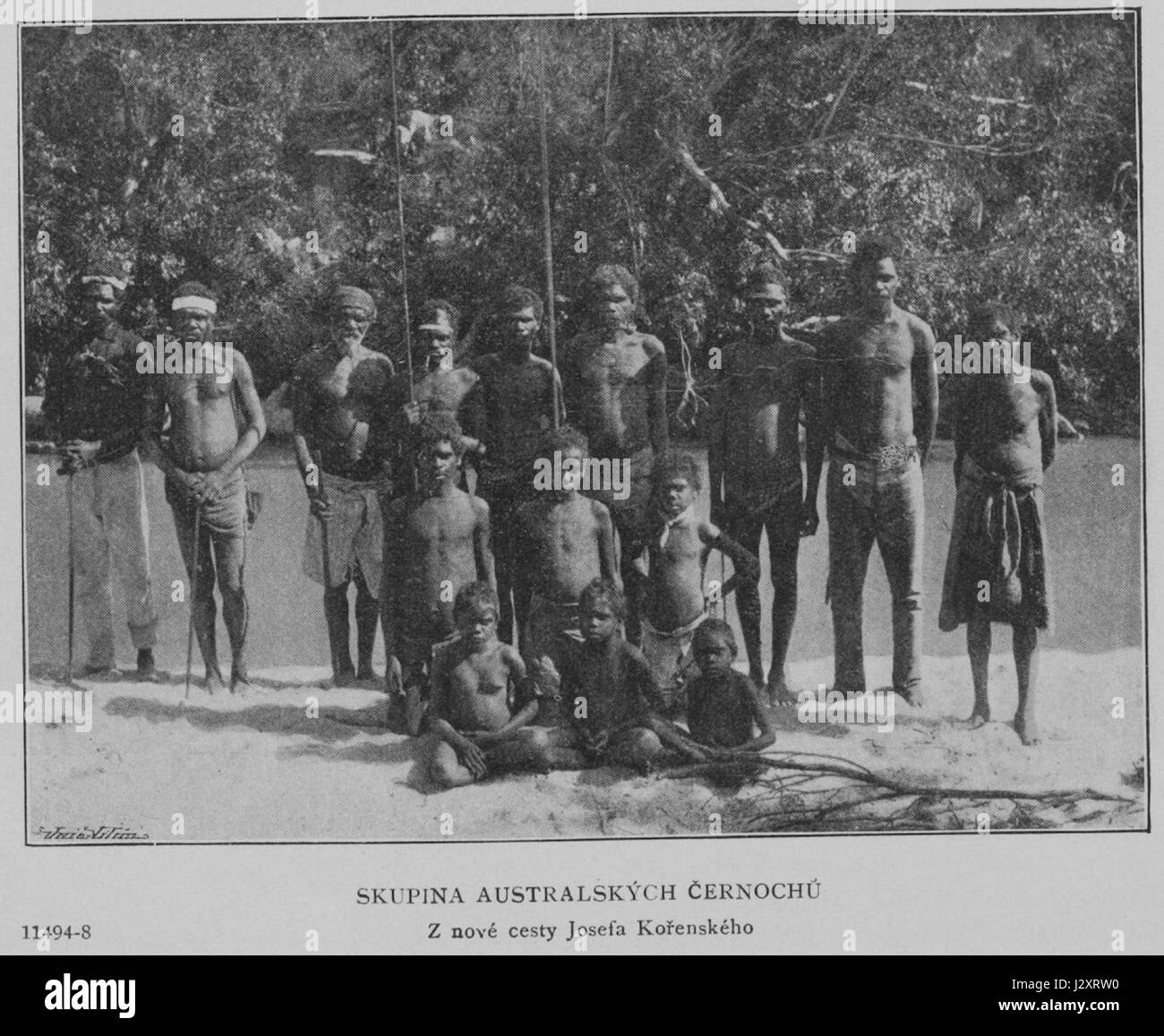 This image is an early 20th-century depiction of Indigenous Australians ...