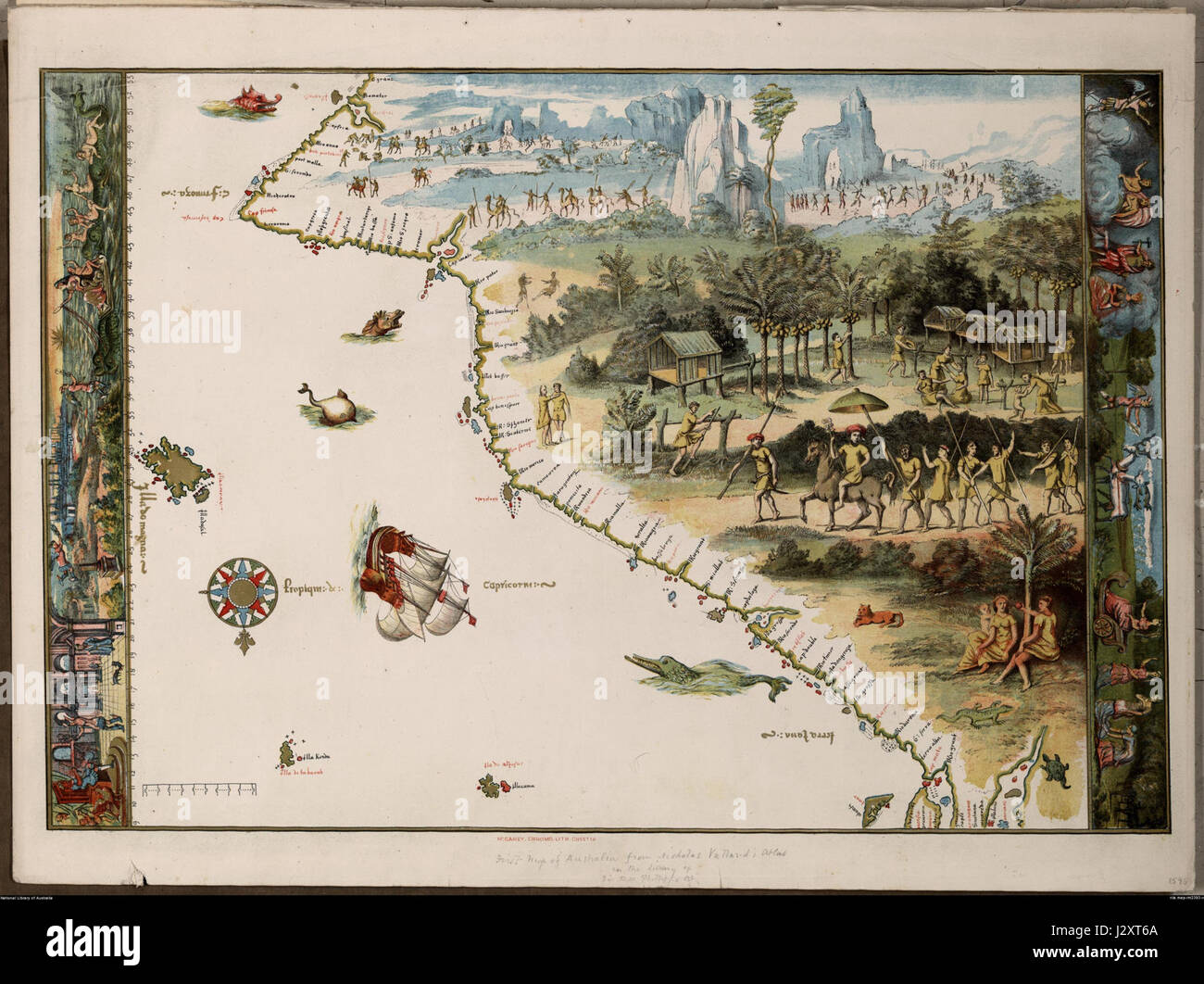 The first map of Australia, created by early European explorers ...