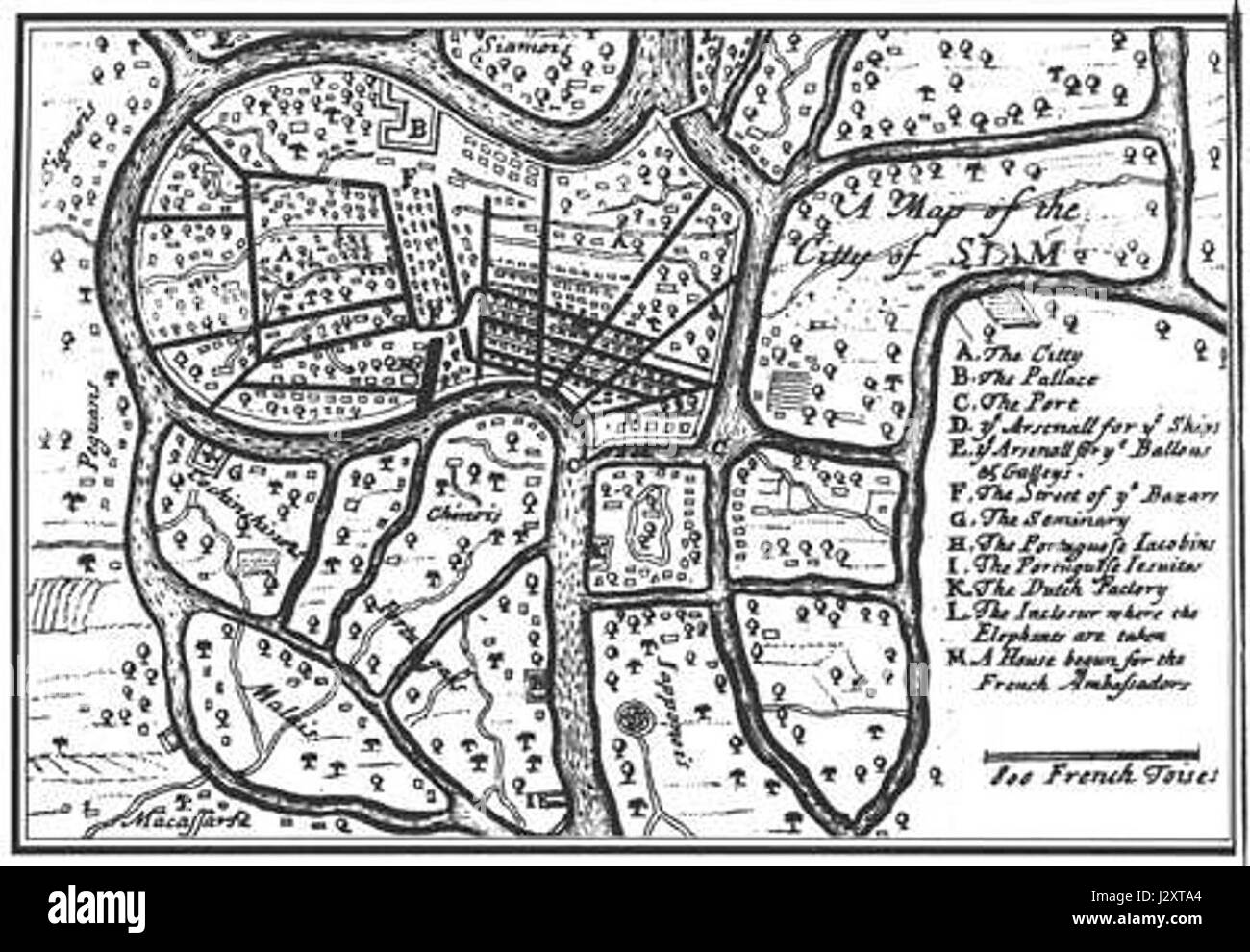Old map 17th century Black and White Stock Photos & Images - Alamy