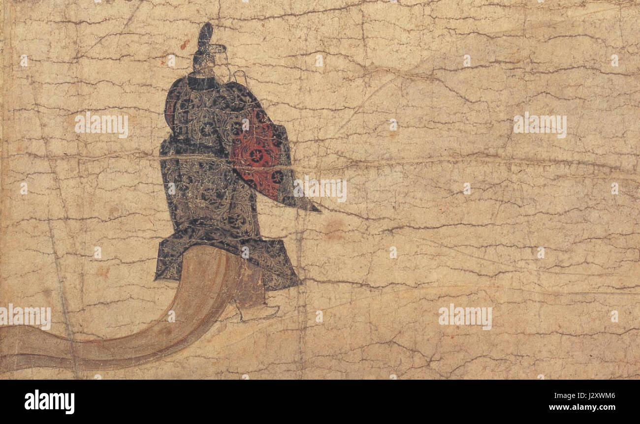 Detail from 'Ban Dainagon Ekotoba', a Japanese historical scroll from ...