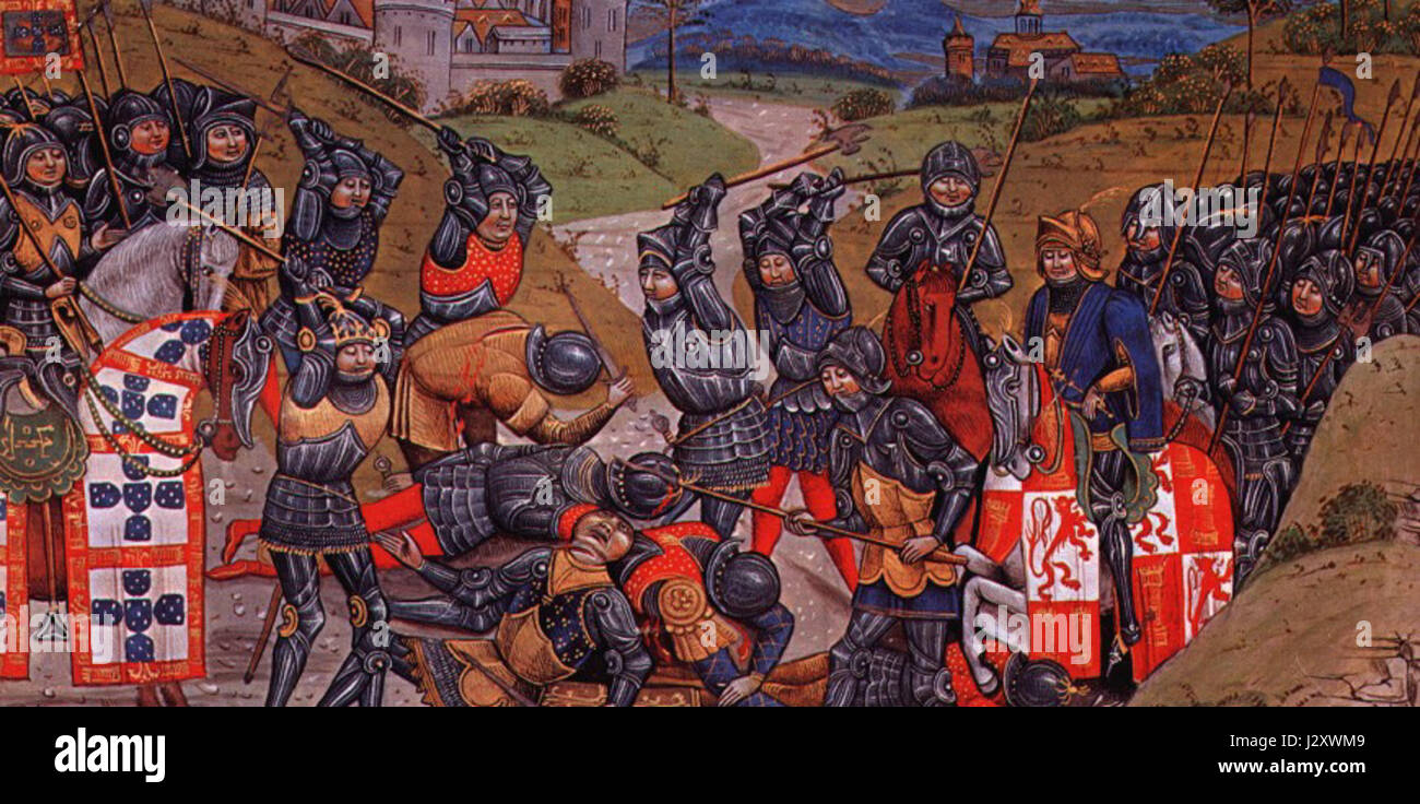 The Battle of Aljubarrota, fought in 1385 between Portugal and Castile ...