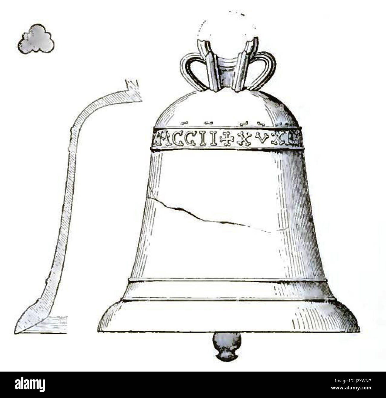 This bell, from the town of Fontenailles in Normandy, is dated 1202. It ...