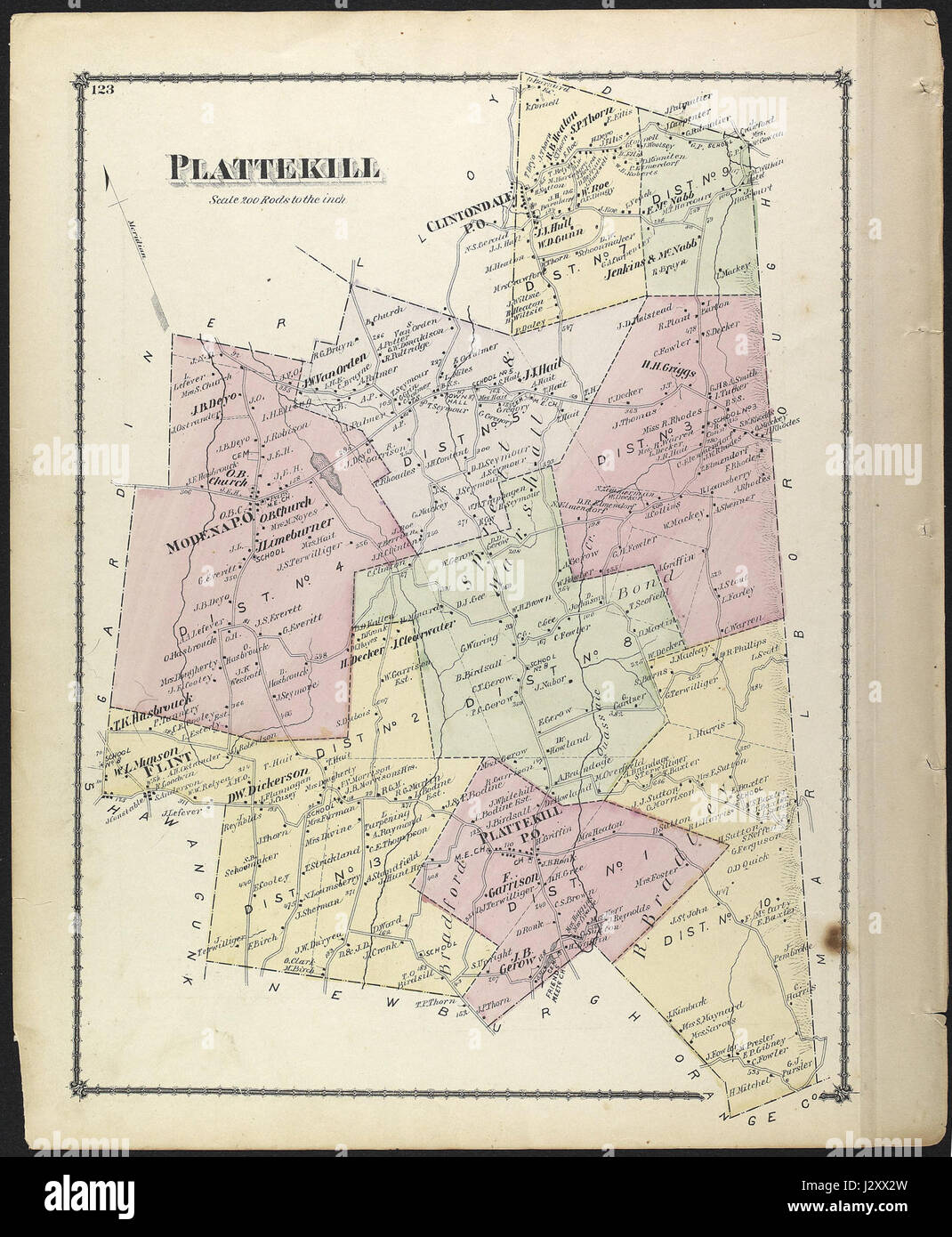 Beers Ulster County Atlas, Page 123, showcases a detailed map of Ulster ...