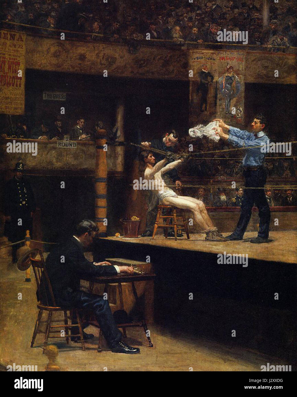 'Between Rounds' is a painting by Thomas Eakins, depicting a scene from ...