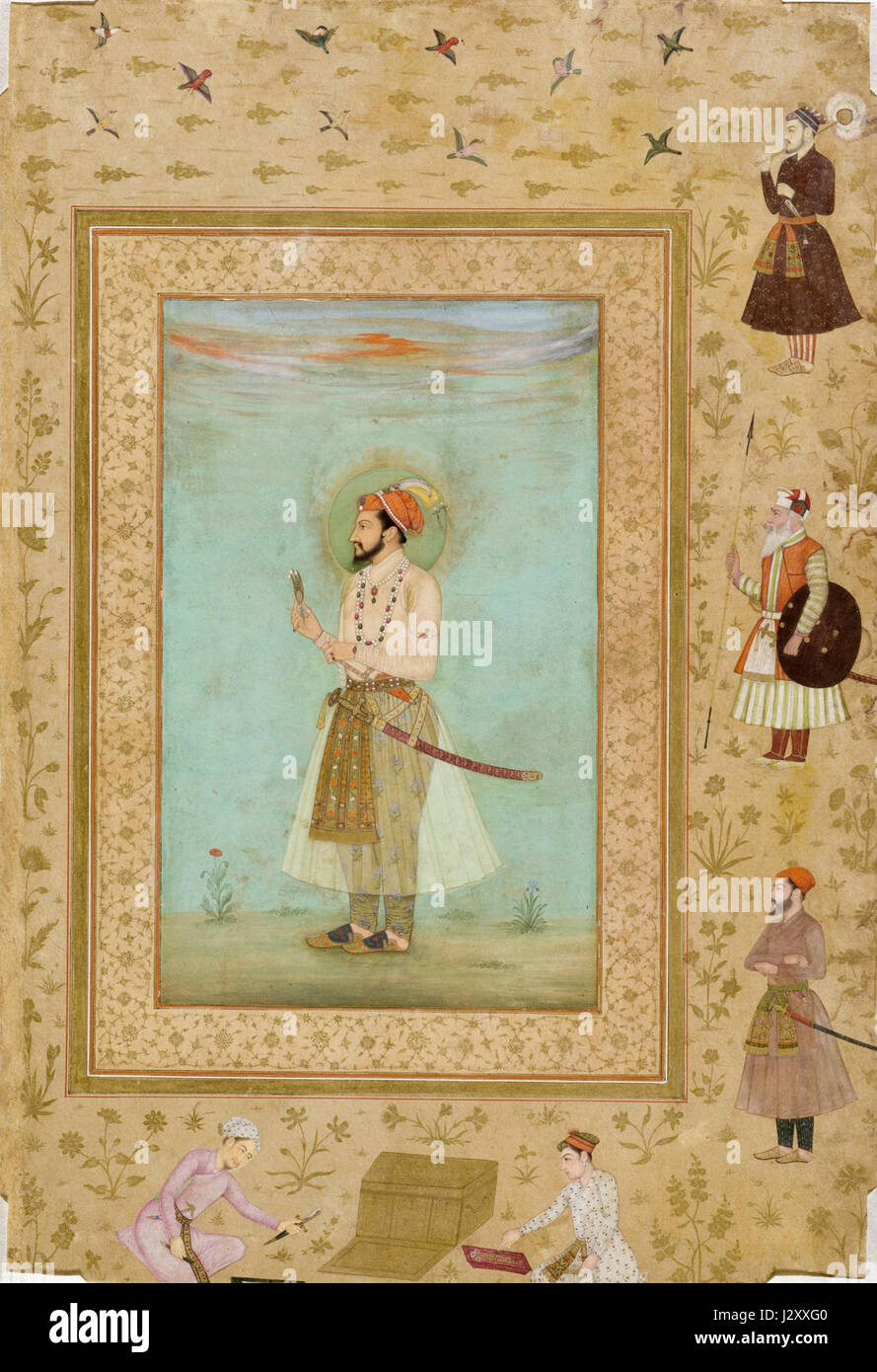 Bichitr (attributed) Emperor Shah Jahan, Folio from the Late Shah Jahan ...