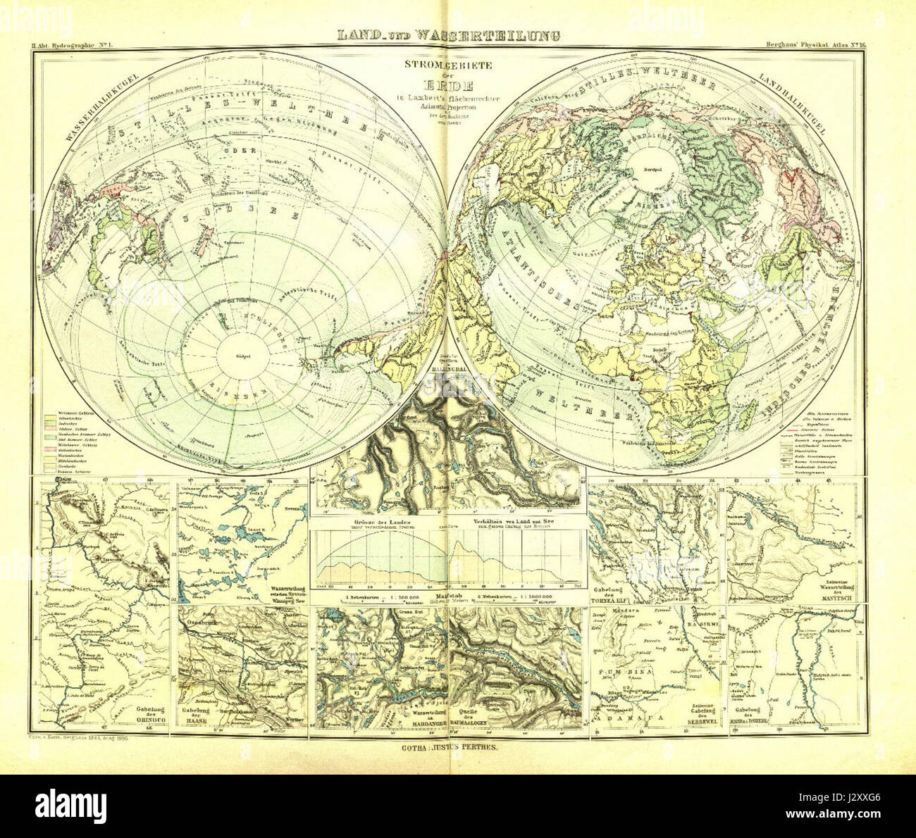 A map or illustration from Berhaus' Atlas der Hydrographie, depicting ...