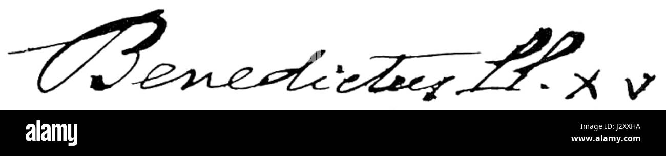 BenedictPPXV refers to the signature or a document related to Pope ...