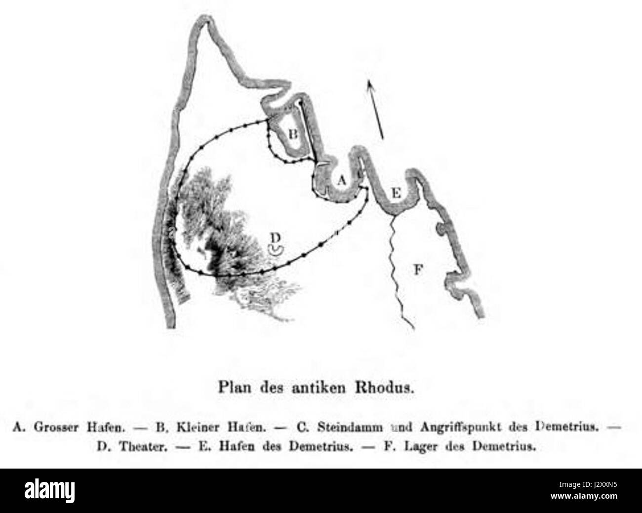 Berg Rhodus Ip22 - Plan des antiken Rhodus Stock Photo - Alamy