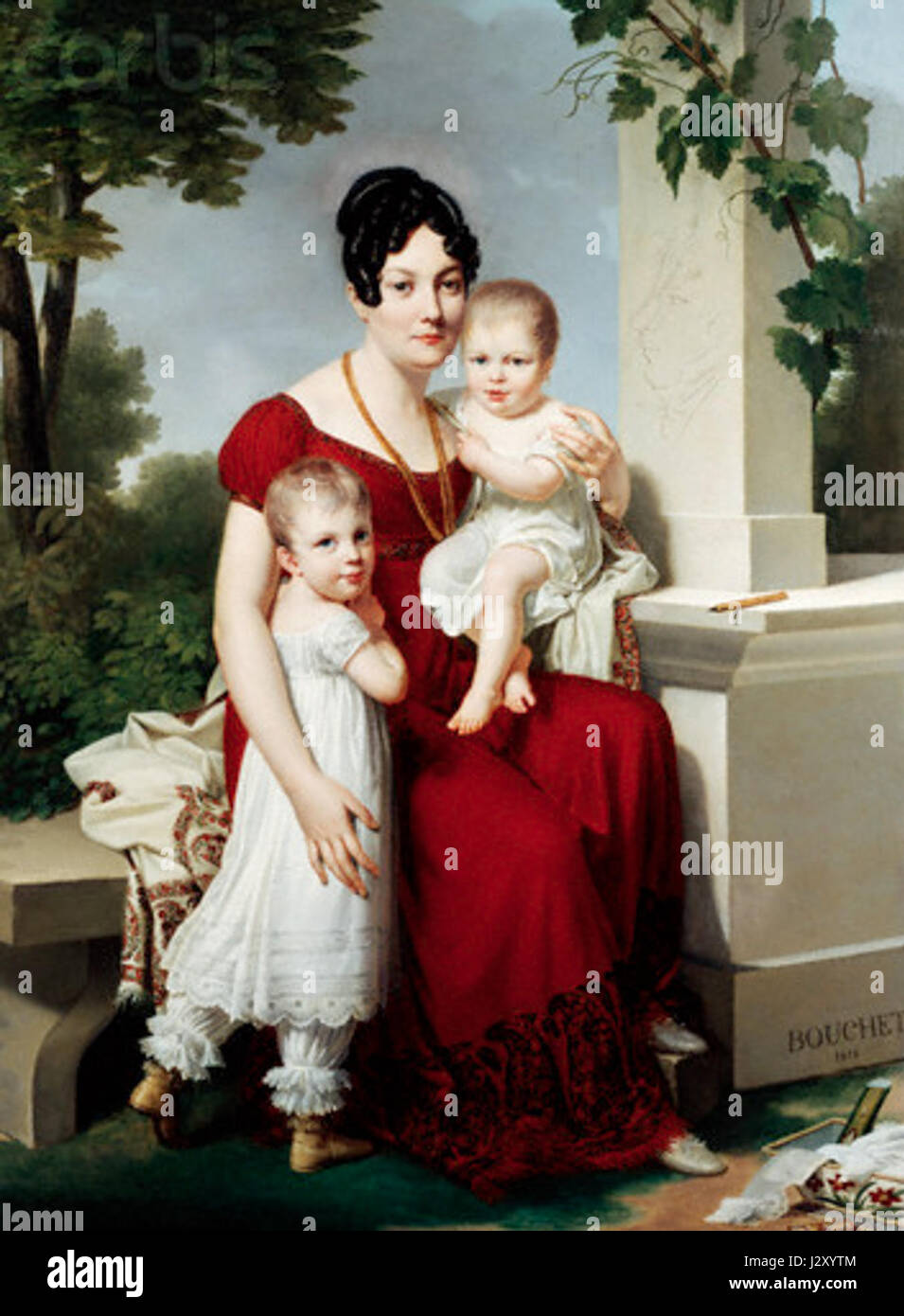 This artwork by Louis-Andre-Gabriel Bouchet depicts a tender scene of a ...
