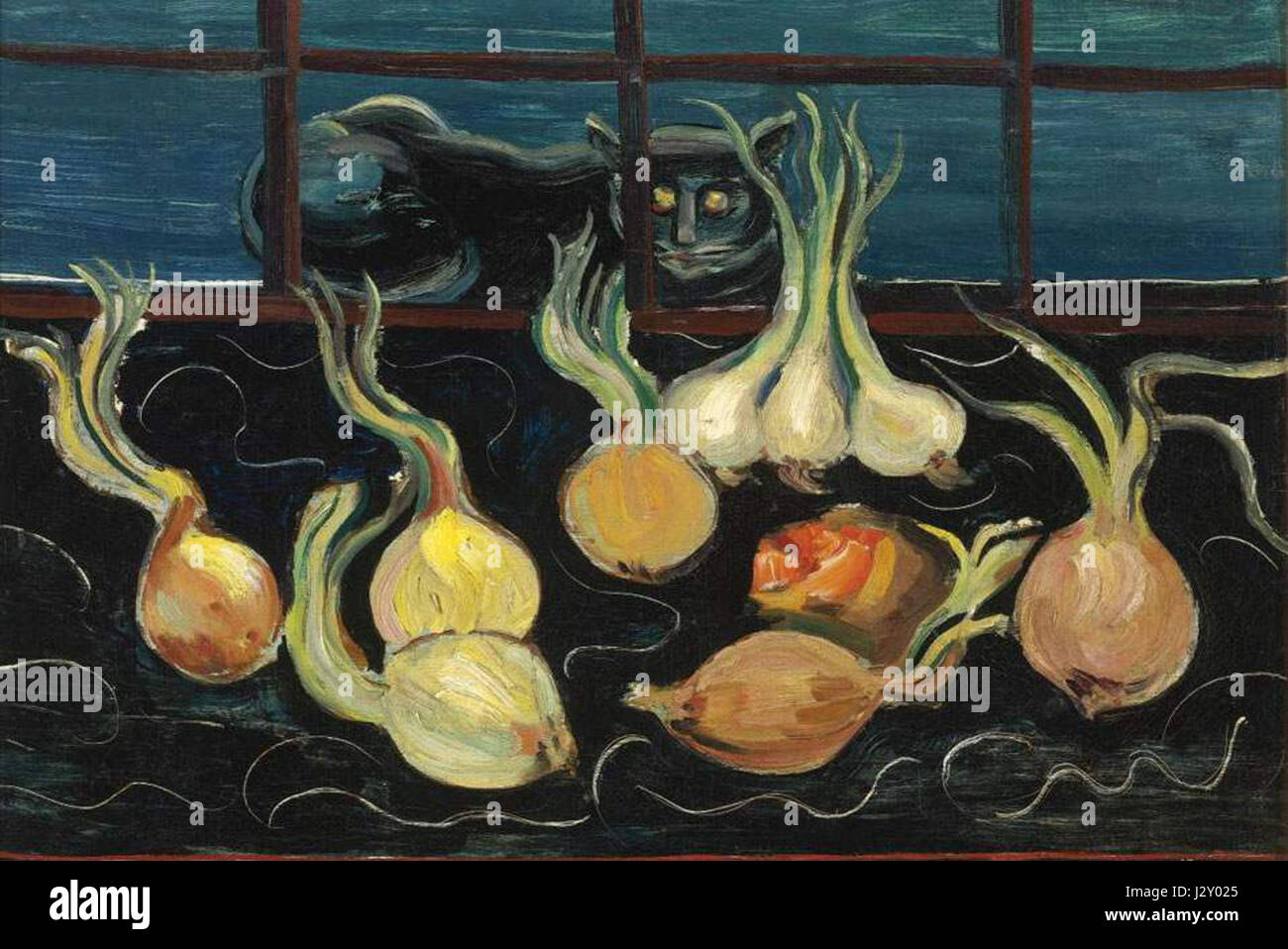 Boris Grigoriev's 'Still Life with Cat and Onions' is a vibrant example ...