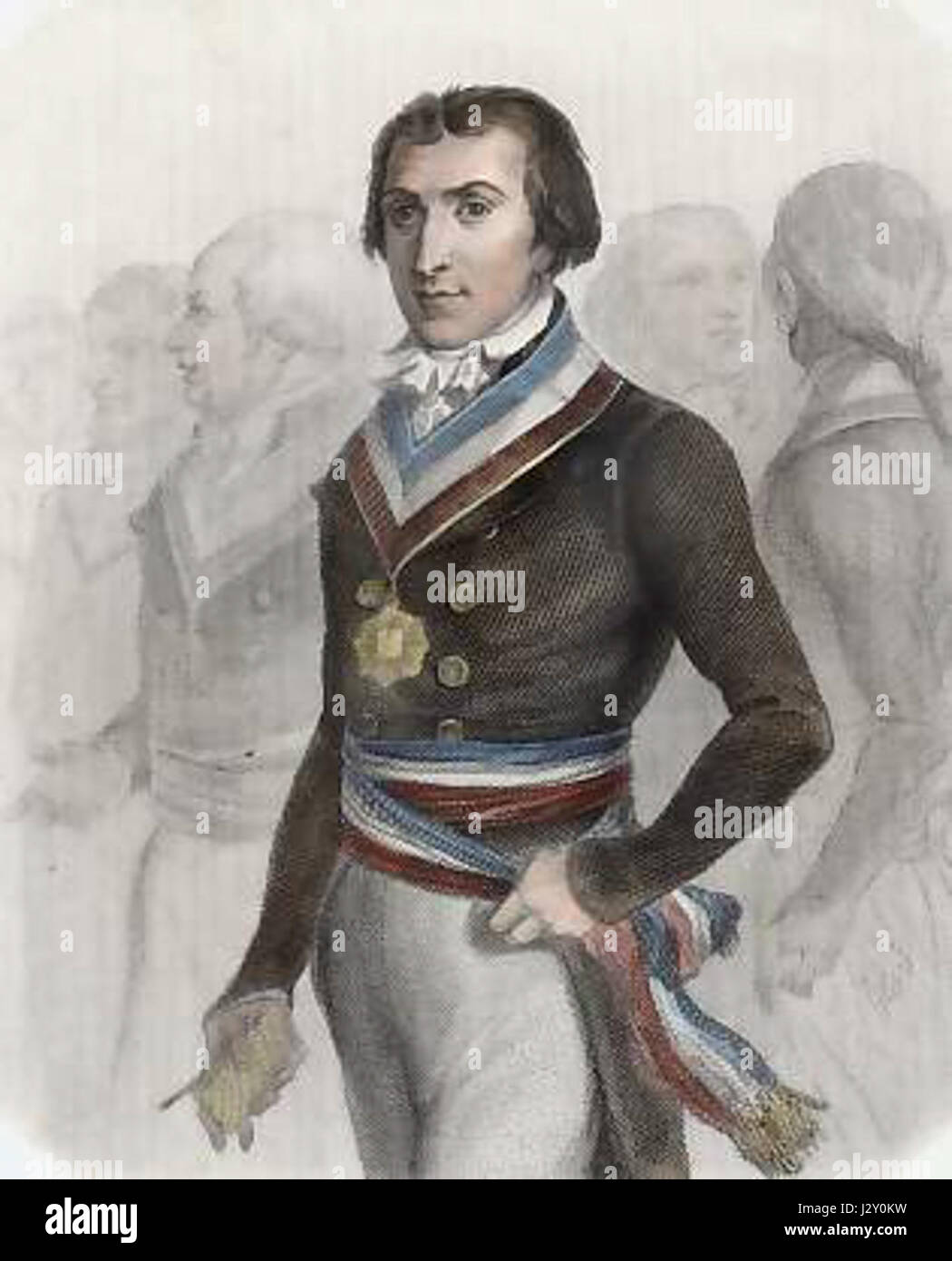 An engraving of Jacques Pierre Brissot, a French revolutionary figure ...