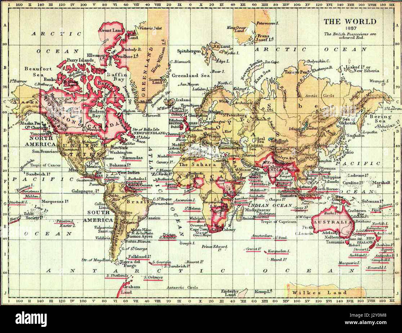 Map of the british empire 1897 hi-res stock photography and images - Alamy