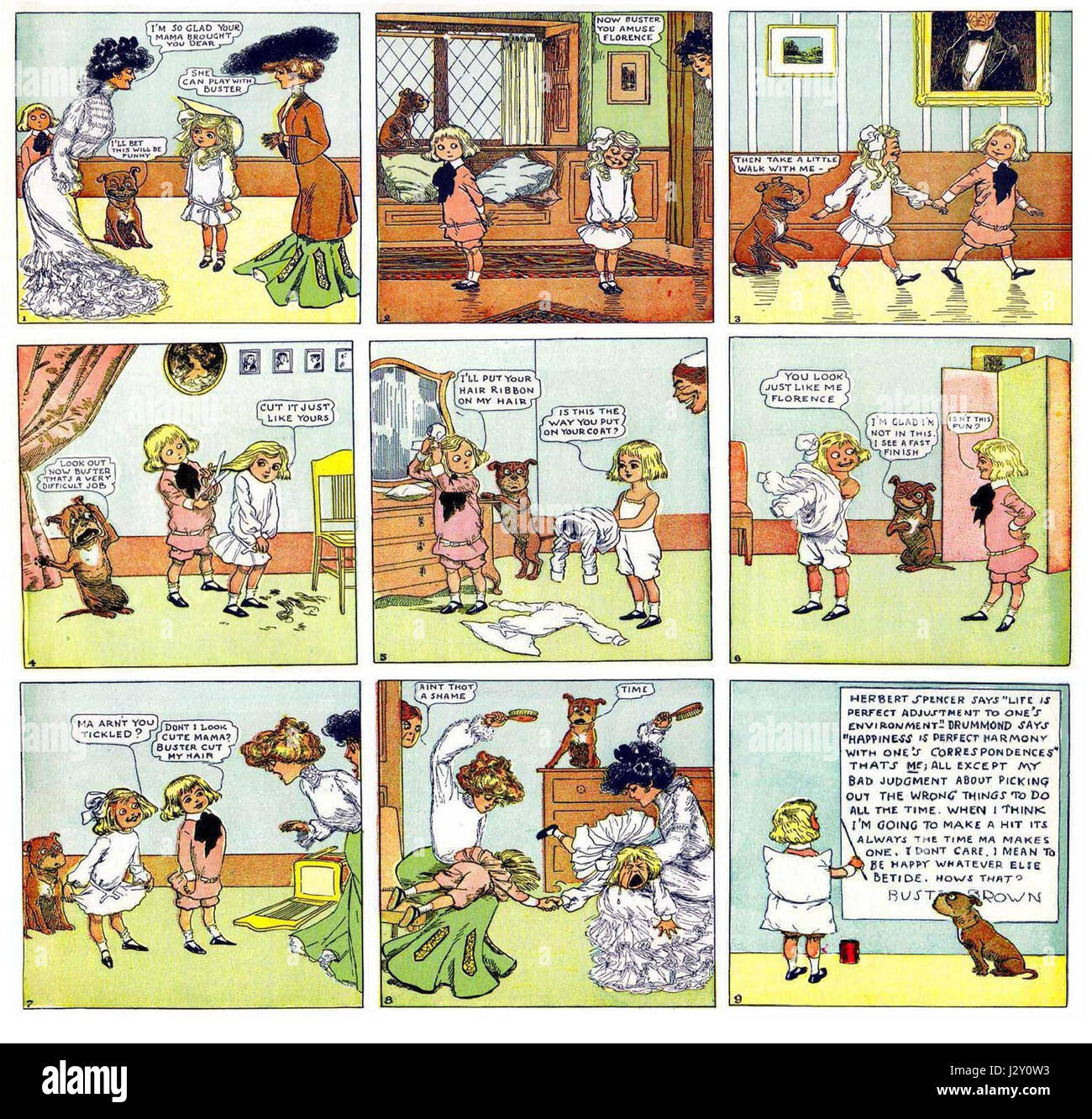 Buster Brown girls clothes - color Stock Photo - Alamy