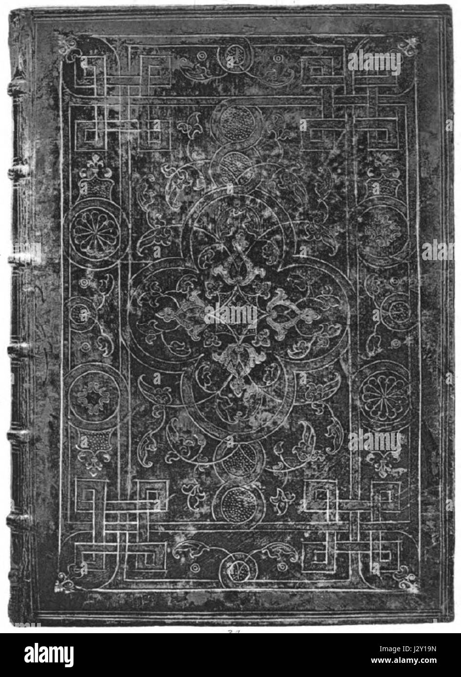 A depiction of a historical bookbinding method, as described in the ...
