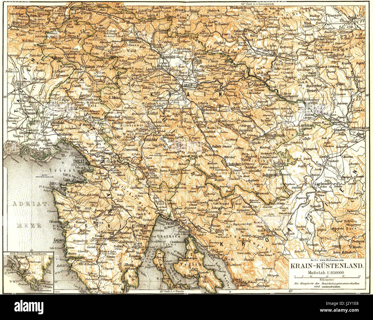 Carniola map hi-res stock photography and images - Alamy