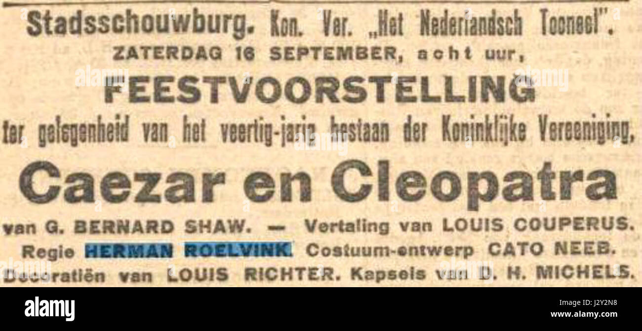 'Cezar en Cleopatra' refers to the dramatic or artistic depiction of ...