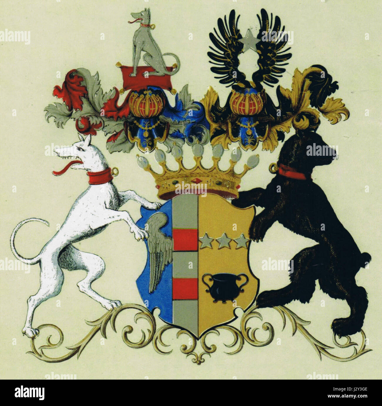 The Ahlefeldt Baron von Dehn Wappen from 1783 depicts the coat of arms ...