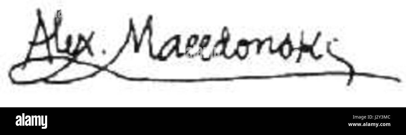 Alexandru Macedonski Signature Stock Photo - Alamy