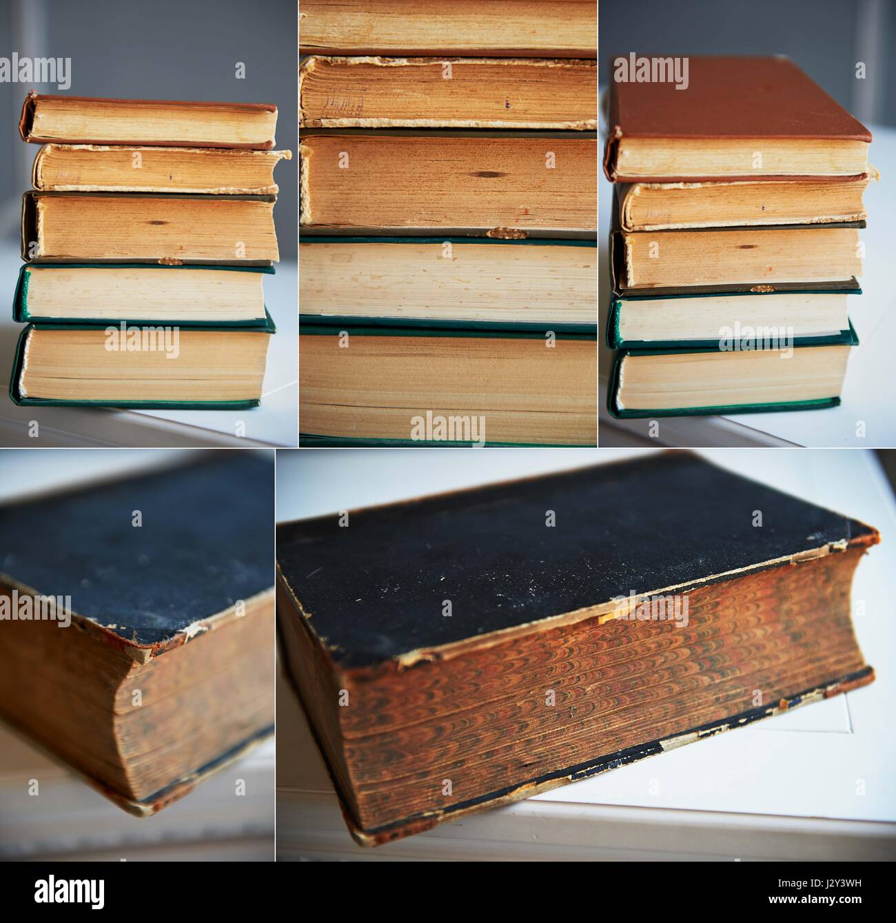 the texture is a stack of old books. Texture or background. Close up ...