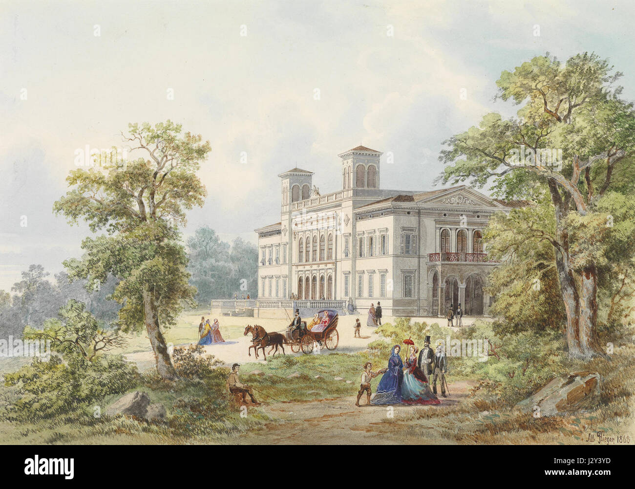 The artwork by Albert Rieger, created in 1868, represents a scene from ...