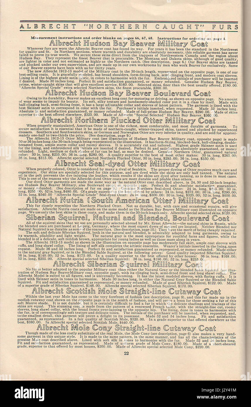 Albrecht's Fur Facts & Fashion 1912-13, Saint Paul, Minnesota -23 Stock ...