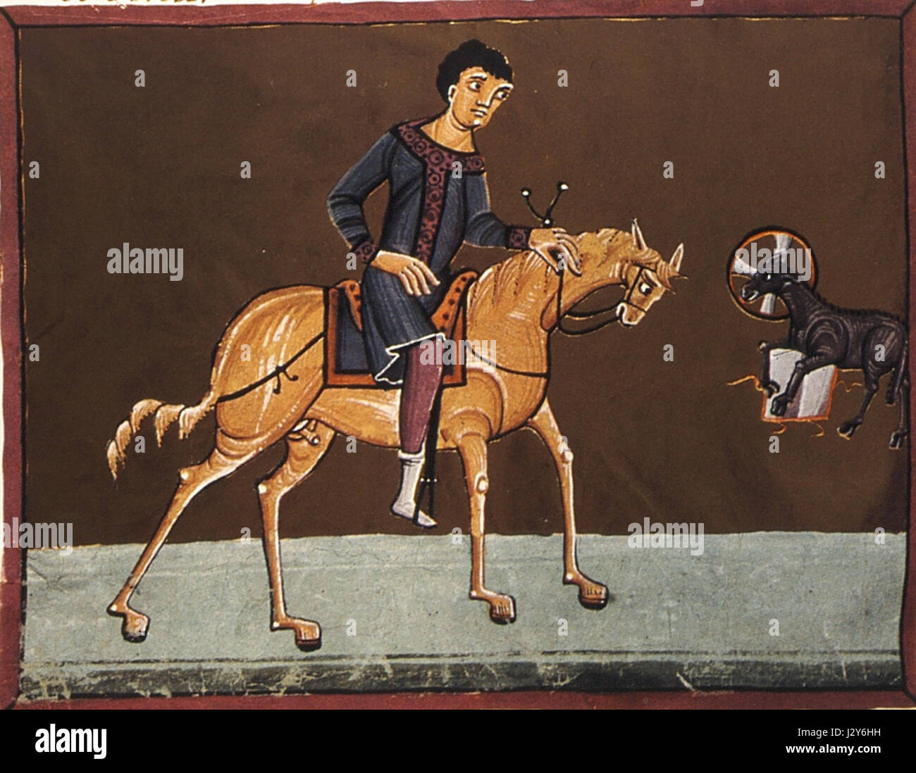 The Bamberg Apocalypse Folio 016r depicts the Fourth Horseman from the ...