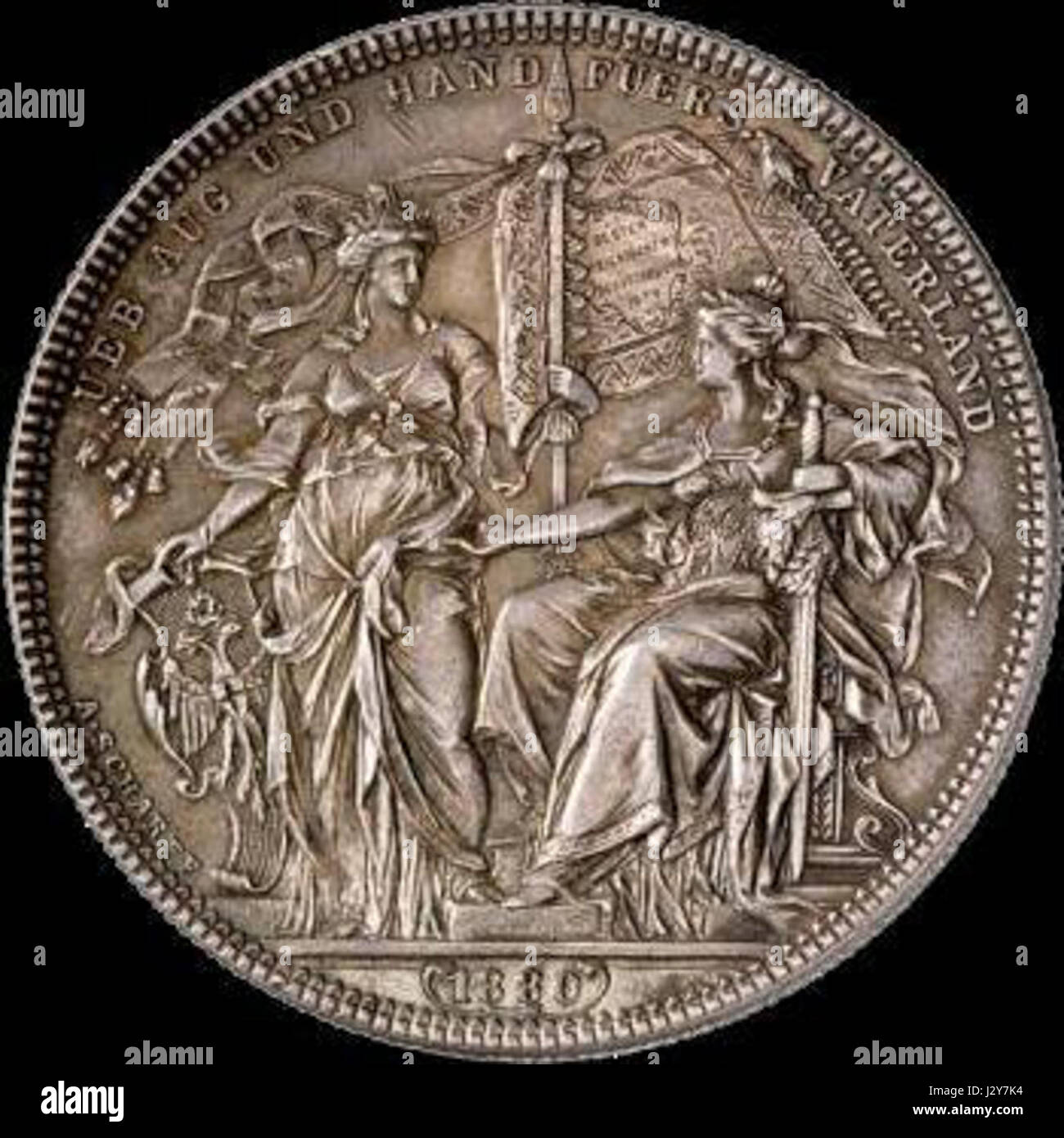 AHG 2 florin 1880 Schuetzenpreis obverse Stock Photo - Alamy