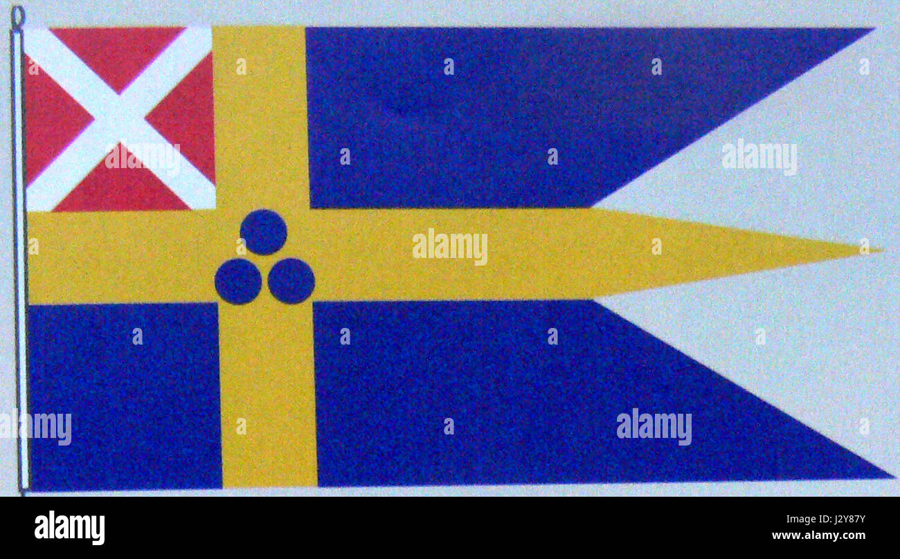 A historical representation of the Admiral command flag, used in 1815 ...