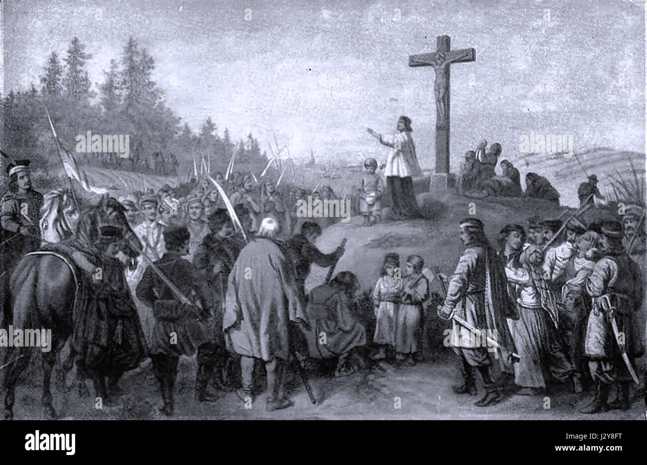 This historical event depicts the blessing of Polish insurgents prior ...