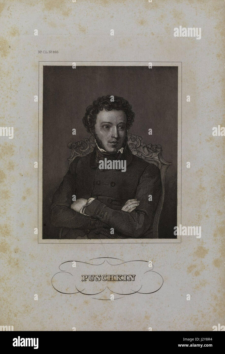 An etching by Alexander Pushkin, Russia's iconic poet, known for its ...