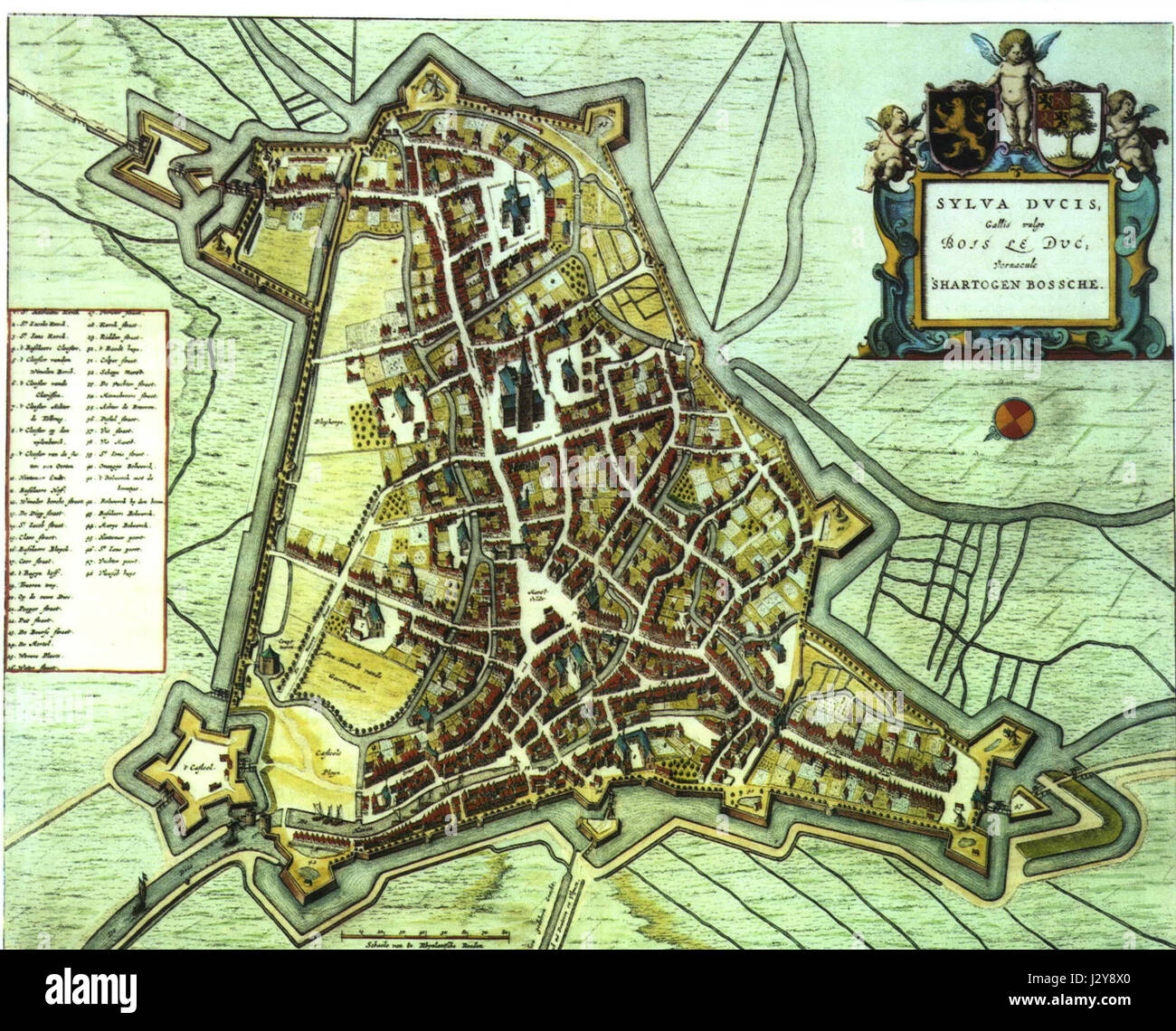 This map, created by Blaeu in 1652, represents the city of 's ...
