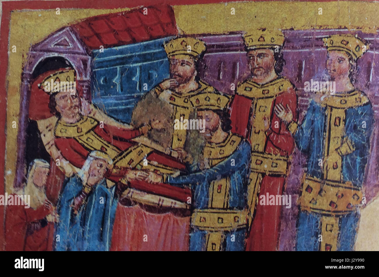 Alexander deathbed Hellenic Institute codex 5 Stock Photo - Alamy