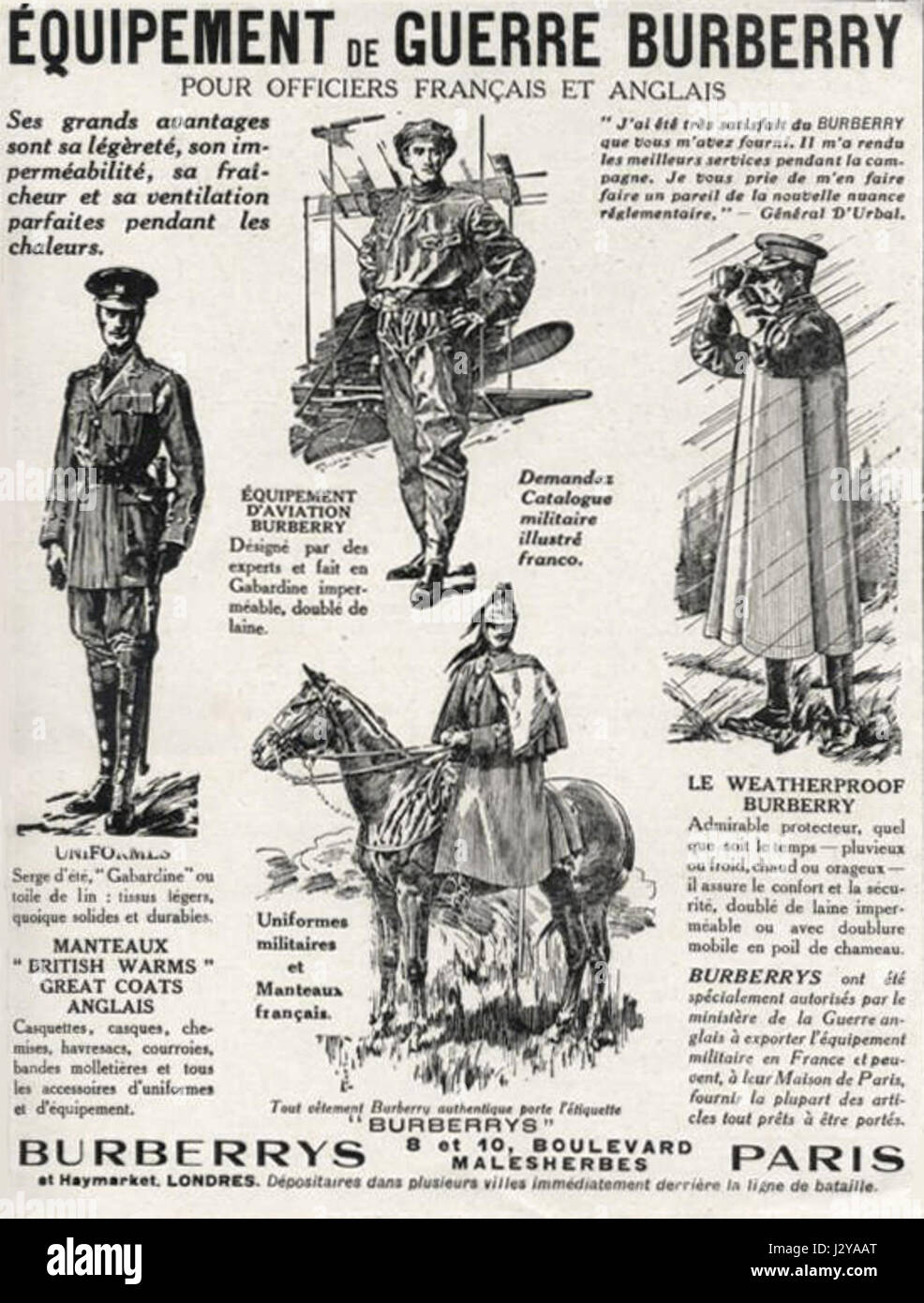 This Burberry advertisement from 1916-1931 showcases the brand’s iconic ...