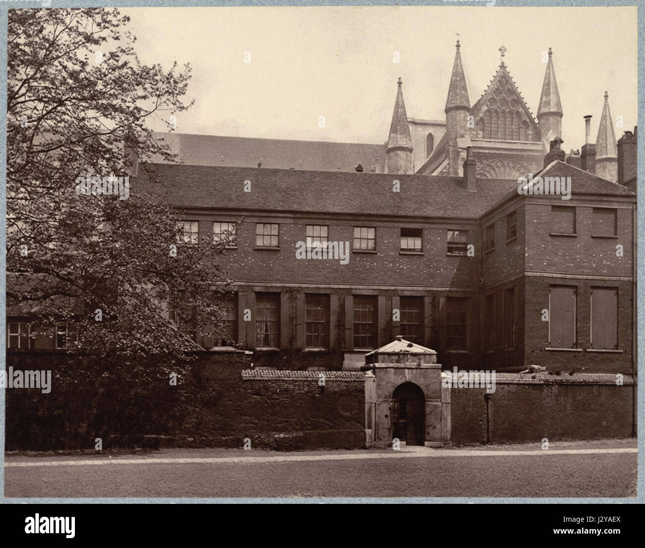 The exterior of Ashburnham House in London, captured in 1880 by ...