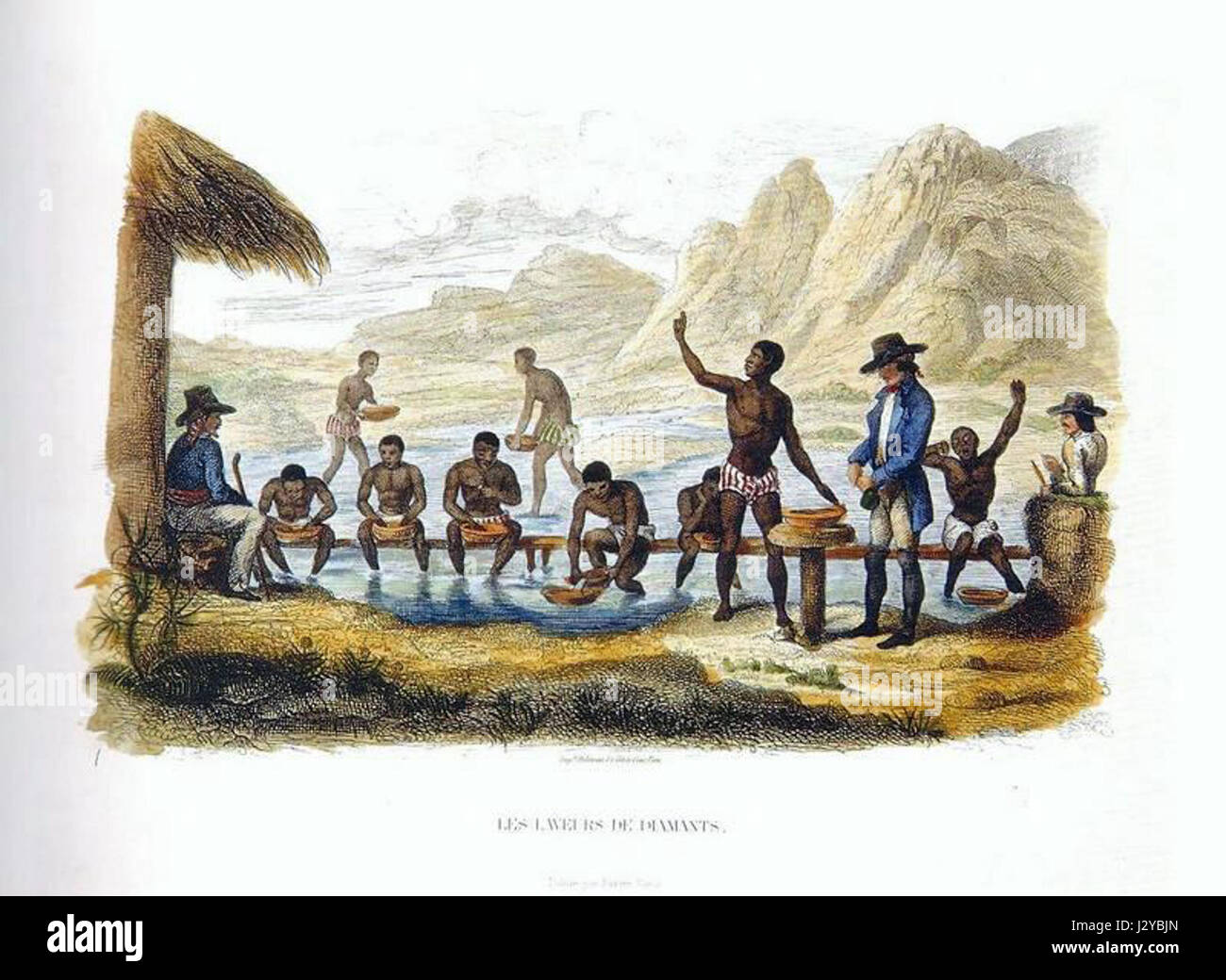'Les laveurs de diamants,' by an unknown author, portrays the work of ...