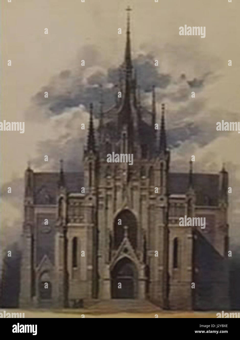 The concept design of the Catholic Cathedral in Moscow highlights a ...