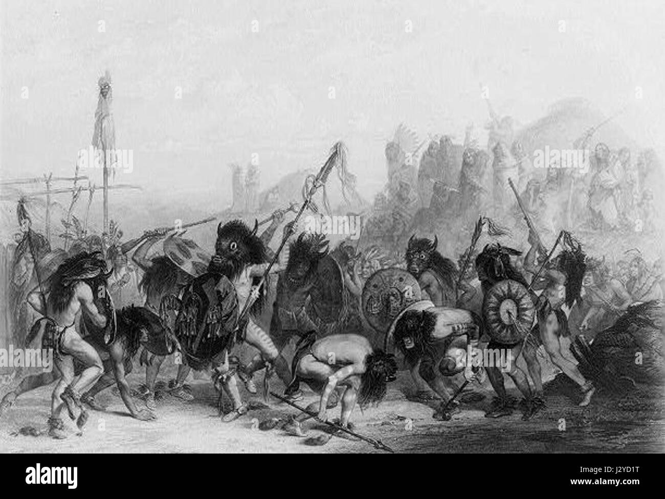 Bodmer bison dance Stock Photo - Alamy