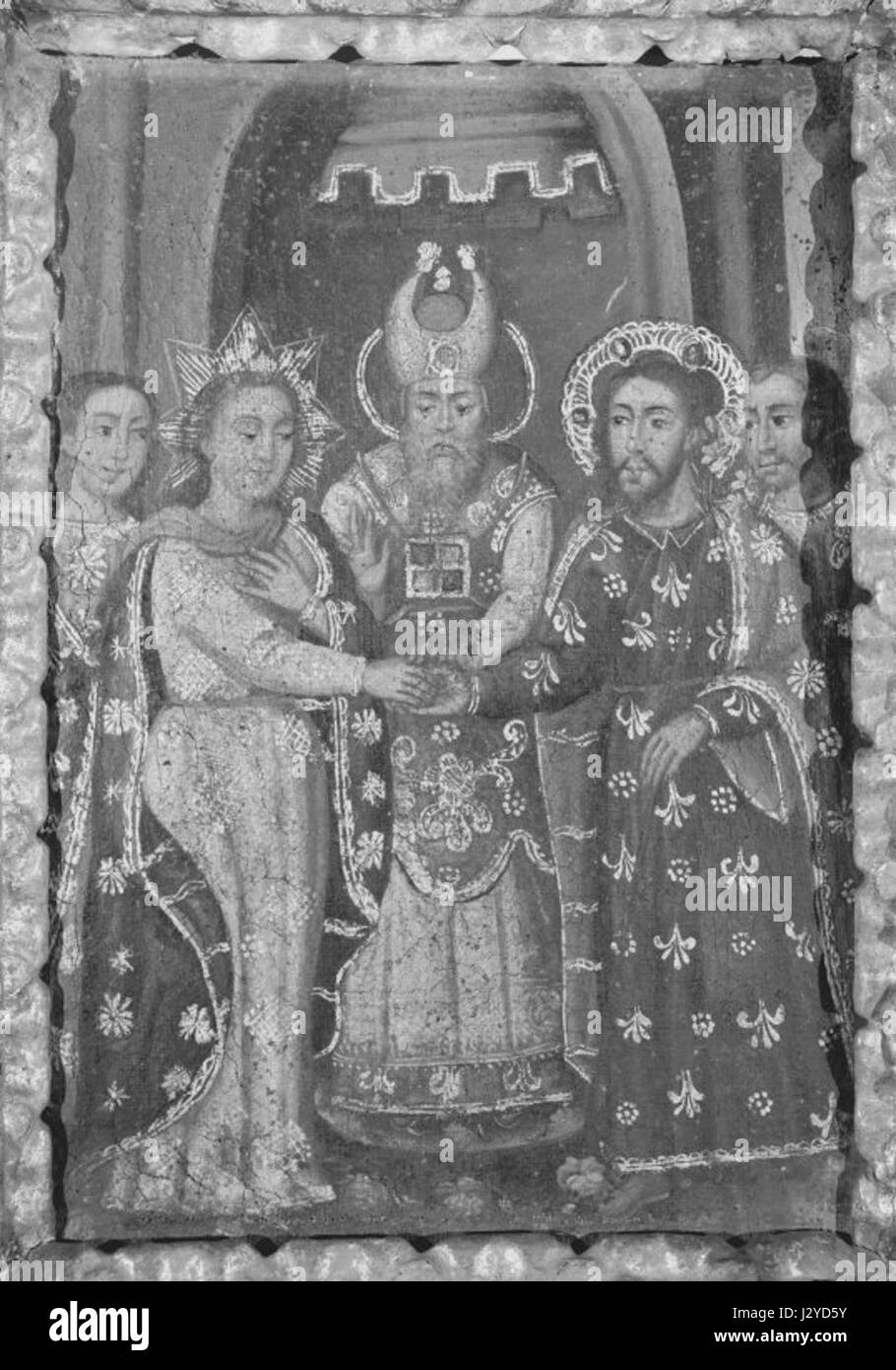 The artwork 'Marriage of the Virgin and Joseph' is displayed in the ...