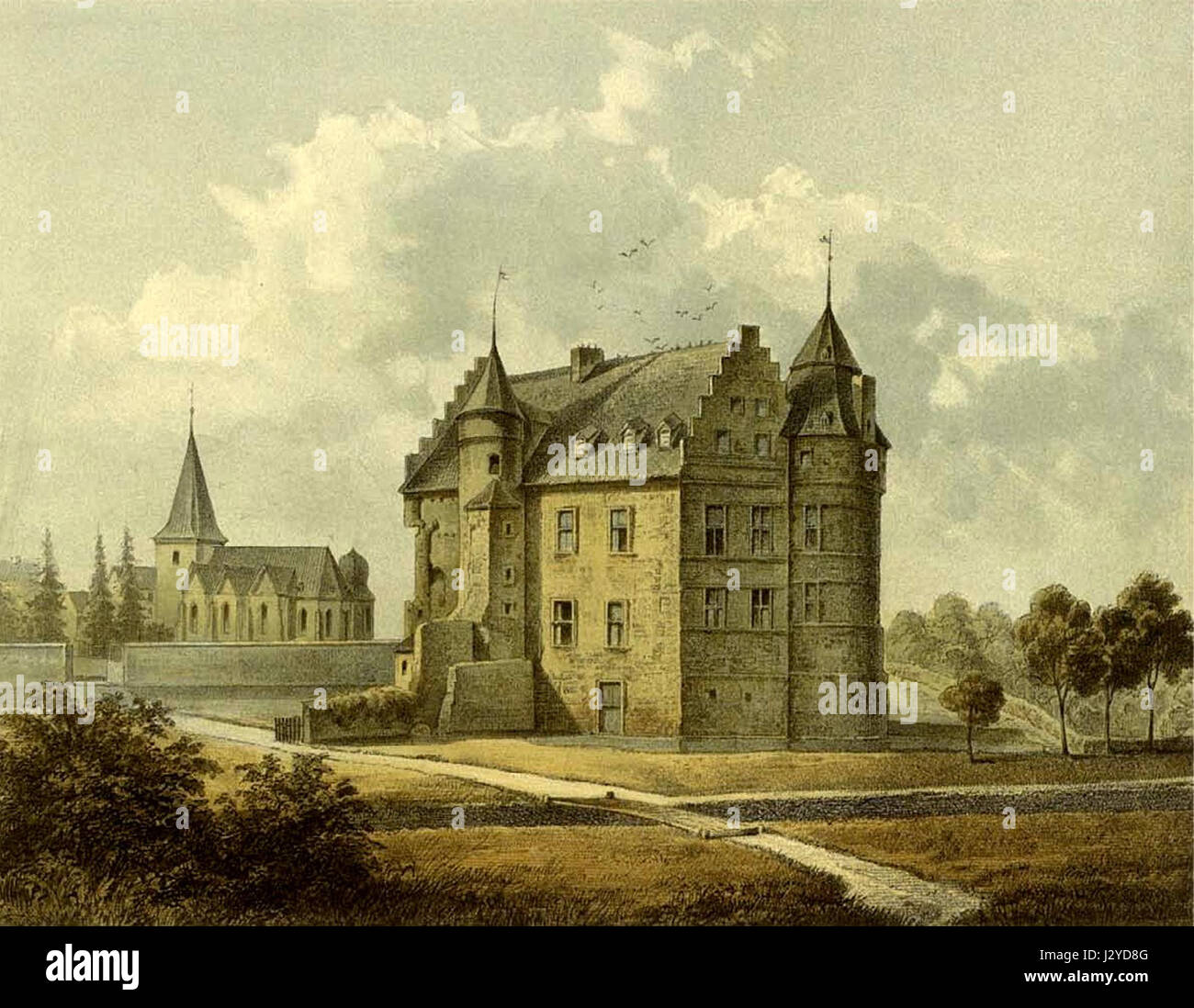 Burg Noervenich, a castle in Germany, is a historical structure ...