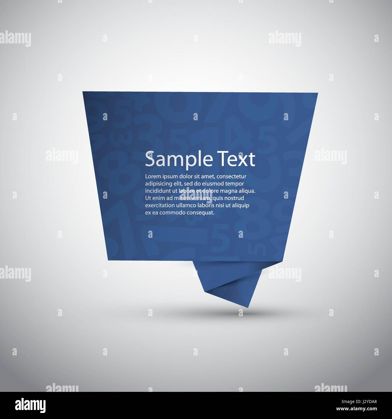 Blue Origami Speech Bubble with Numbers - Vector Design Stock Vector ...